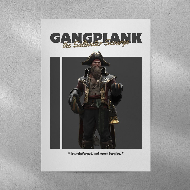 Gangplank Poster League of Legends Gaming Room Poster Gaming Wall ...