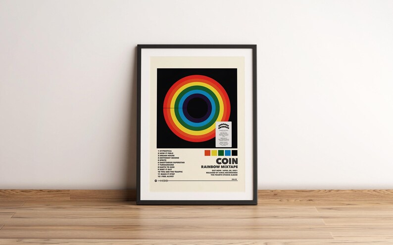 COIN Posters / Rainbow Mixtape Poster / Album Cover Poster / Poster ...