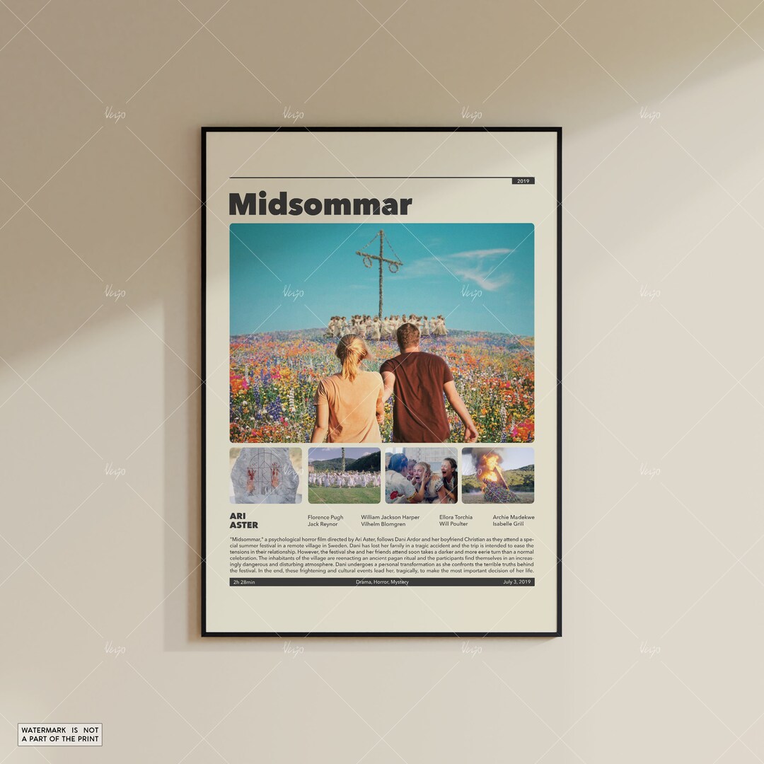 Midsommar, Ari Aster, Retro Modern Movie Poster, Vintage Poster, Mid ...