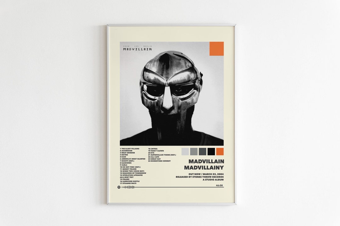 MF DOOM Posters / Madvillainy Poster, Tracklist Album Cover Poster, Print Wall Art, Custom ...