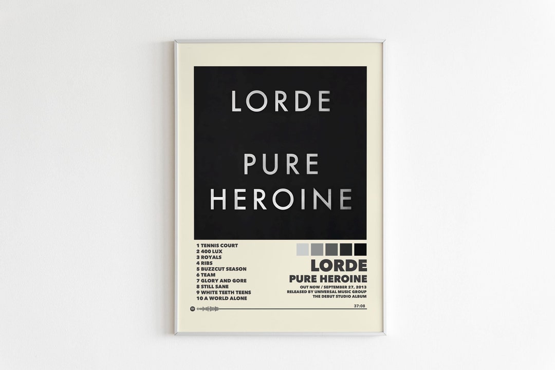 Lorde Posters / Pure Heroine Poster / Lorde Pure Heroine / Album Cover ...