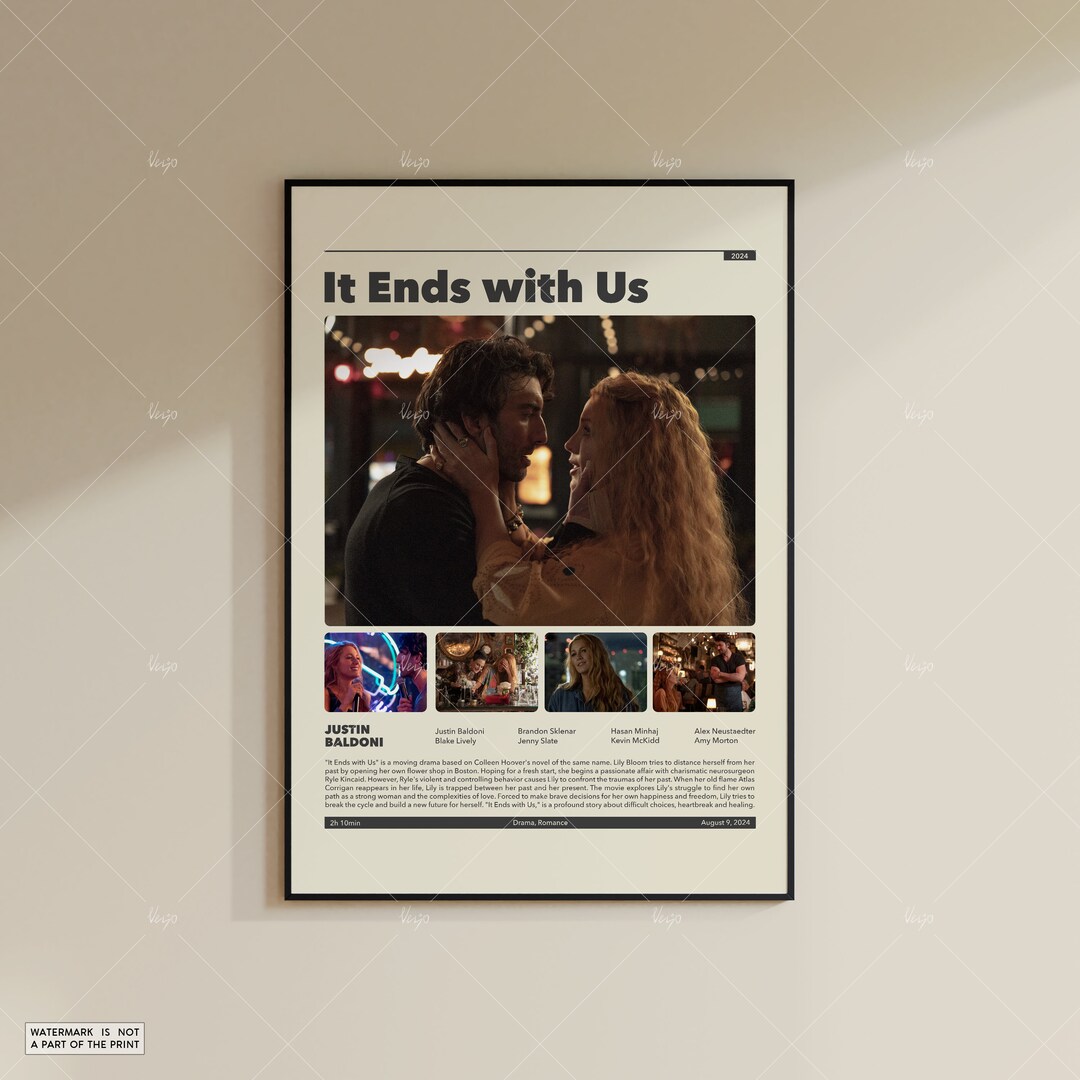 It Ends With Us Poster, Justin Baldoni, Retro Modern Movie Poster ...