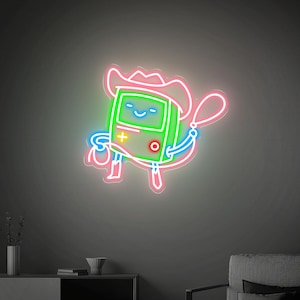Adventure Time BMO Neon Sign, Game Room Decor, Kawaii BMO Gift, Neon ...
