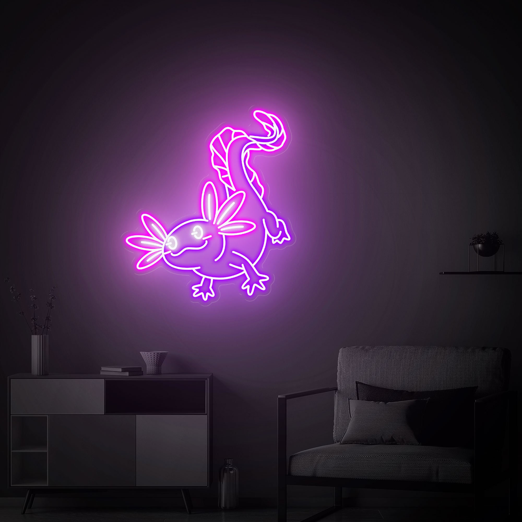 Axolotl Neon Sign, Axolotl Neon Sign Art, Custom Neon Sign, Home ...