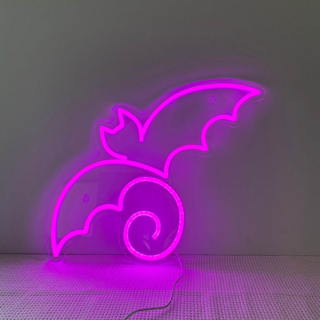 Bat Neon Sign, Halloween Neon Sign, Bat Neon Light, Purple Flying Bat ...