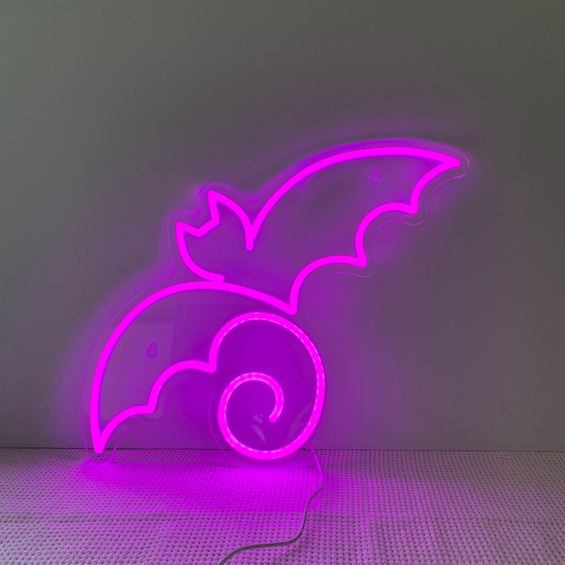 Bat Neon Sign, Halloween Neon Sign, Bat Neon Light, Purple Flying Bat ...