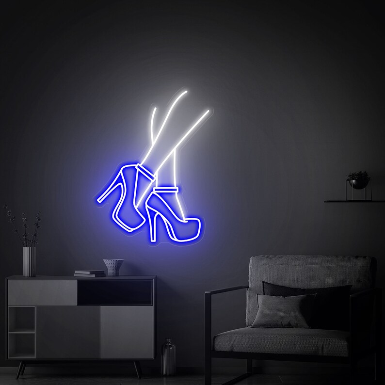 Woman Legs on Heels Neon Sign, High-heeled Shoes for Ladies Custom Led ...
