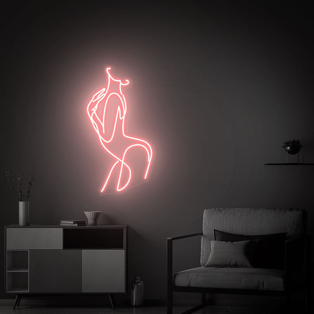 Body Neon Sign, Lady Line Led Light Sign, Woman Line Art, Bedroom Neon ...