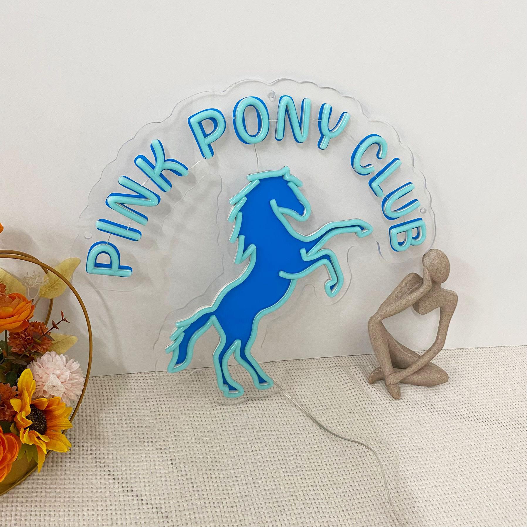 Pink Pony Club Led Neon Sign Pop Art, Pink Pony Club Decor Custom Neon ...