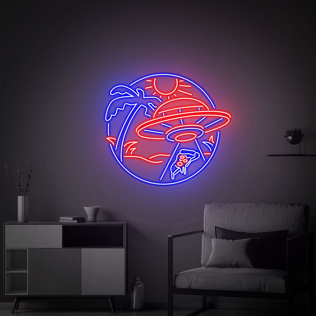 UFO Neon Sign, Beach Neon Sign, Pizza Neon Light, Custom Neon Sign ...
