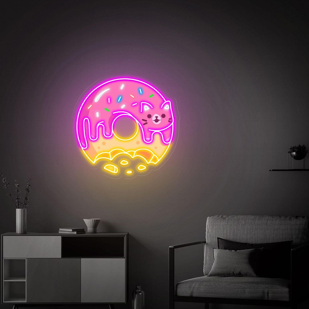Donuts LED Neon Sign Light Pop Art, Donuts Neon Light Restaurant Wall ...