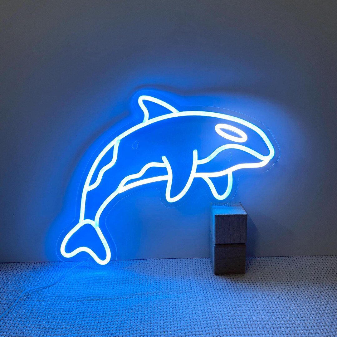Whale Neon Sign, Whale Led Neon Wall Light up Home Bedroom Decor, Cute ...