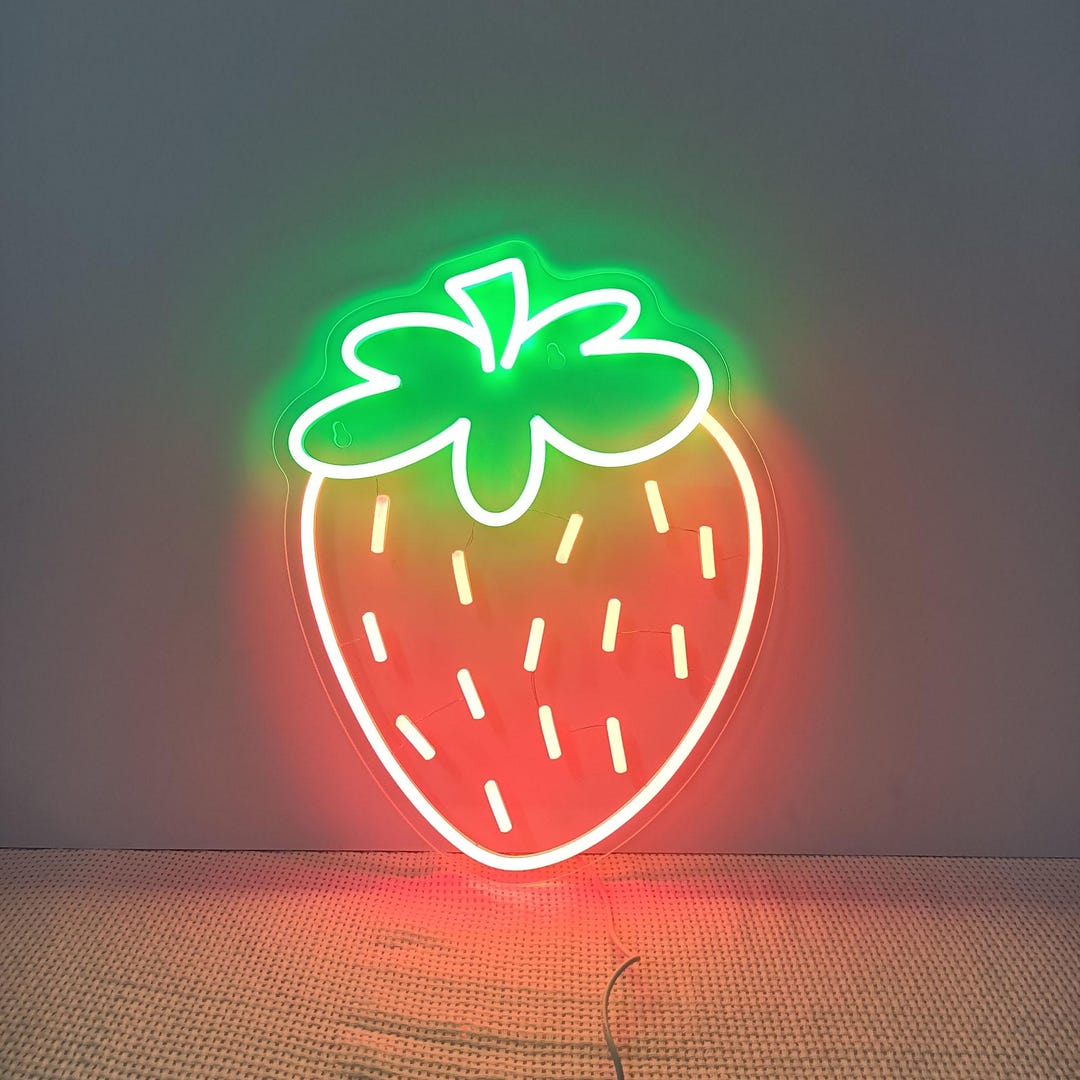Strawberry Neon Sign, Strawberry USB Led Neon Lights, Neon Wall Art ...