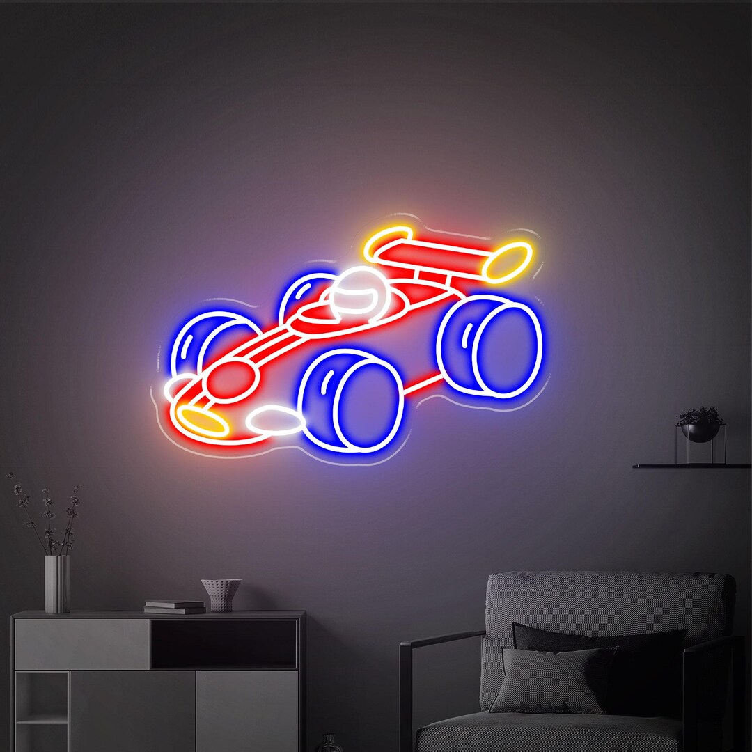 Racing Car Neon Sign, Custom Race Car Led Light Neon Wall Art, Car ...