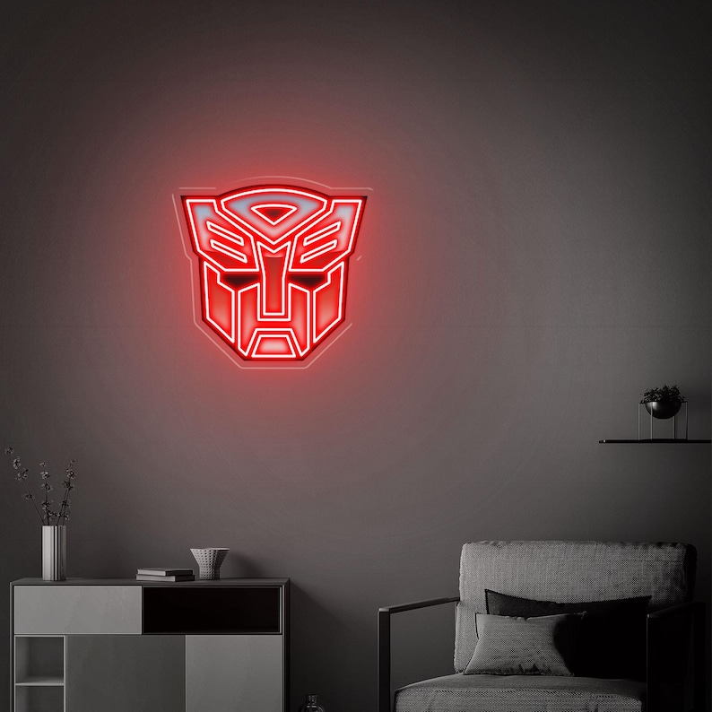 Transformers LED Neon Sign, Autobot Decepticon Wall Art, Game Room ...