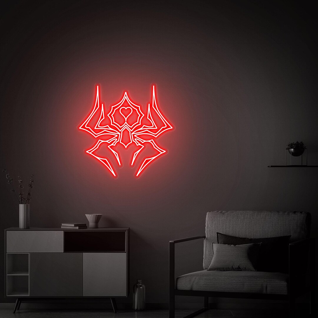 Spider Neon Sign, Spider Heart Light Sign, Custom Neon Sign, Bedroom ...