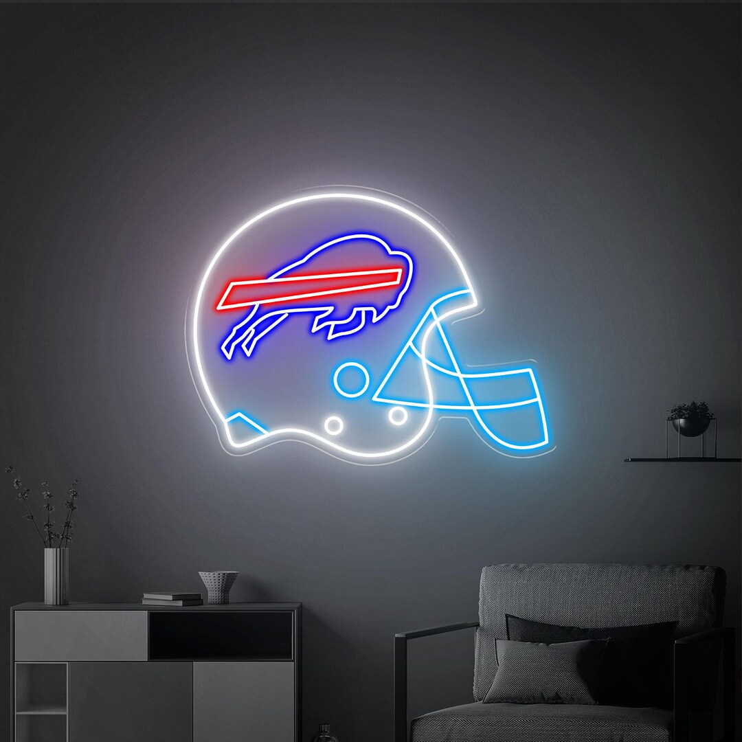 Buffalo Bills Helmet Neon Sign, Custom Football Logo Sign, Gift for ...