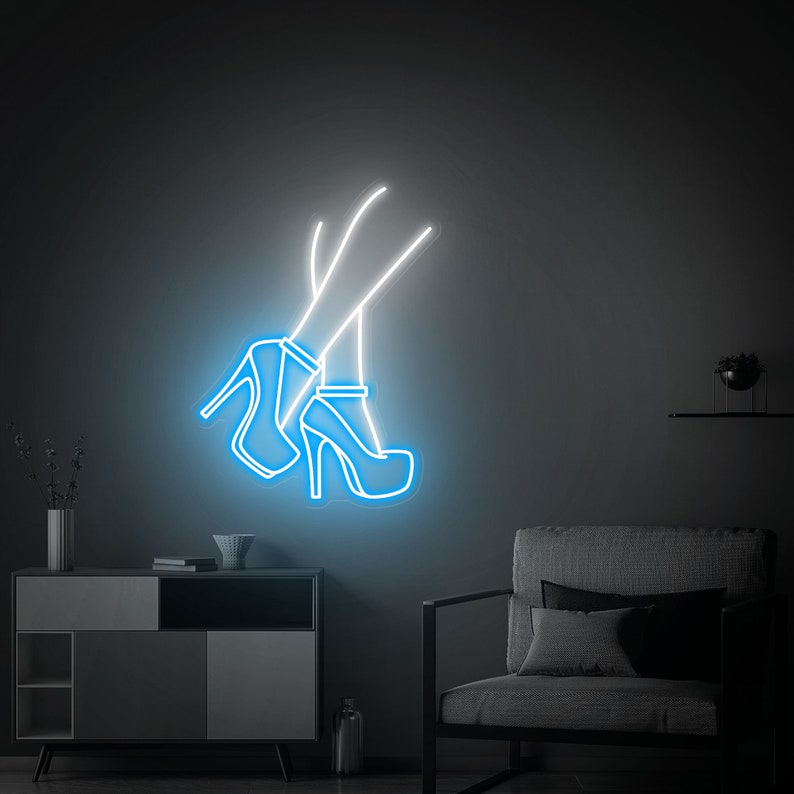 Woman Legs on Heels Neon Sign, High-heeled Shoes for Ladies Custom Led ...