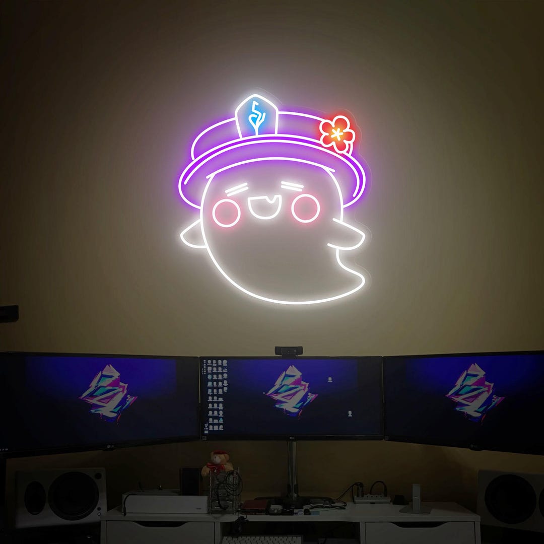 Kawaii Hu Tao Sign, Custom Genshin Impact Neon Sign, Game Room Sign ...