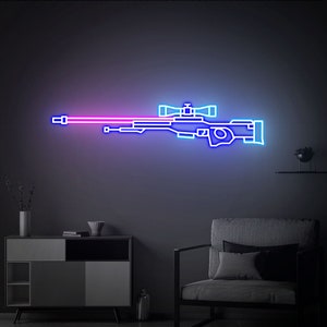 AWP Gun Neon Sign, AWP Gun Neon Wall Art, Custom Neon Signs, Gaming ...