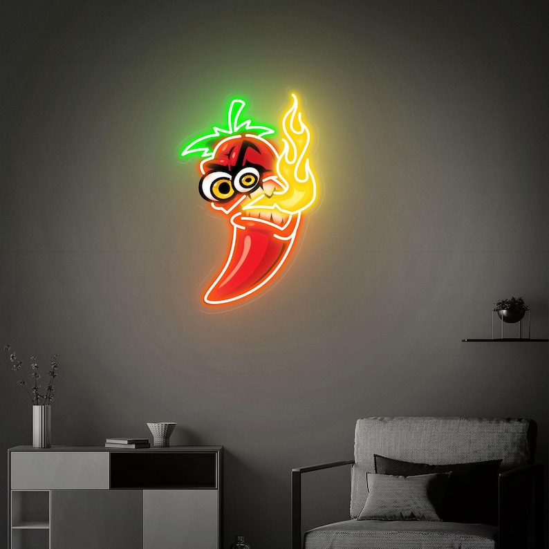 Chilli Pepper Neon Sign, Chilli Mexican LED Sign Pepper Light Sign ...