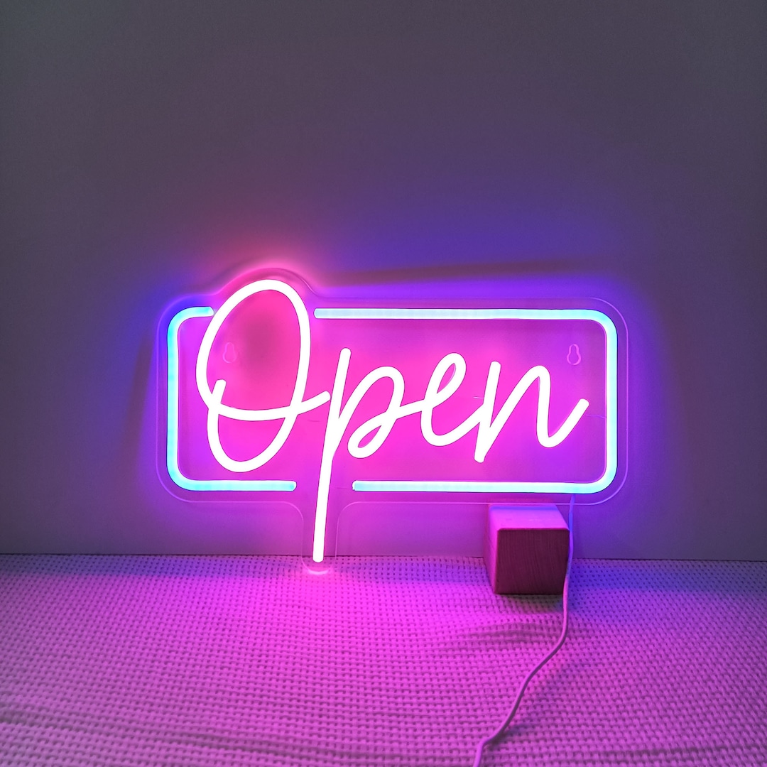 Open Neon Sign, Store Open Neon Light Neon Wall Decor, Custom Neon ...