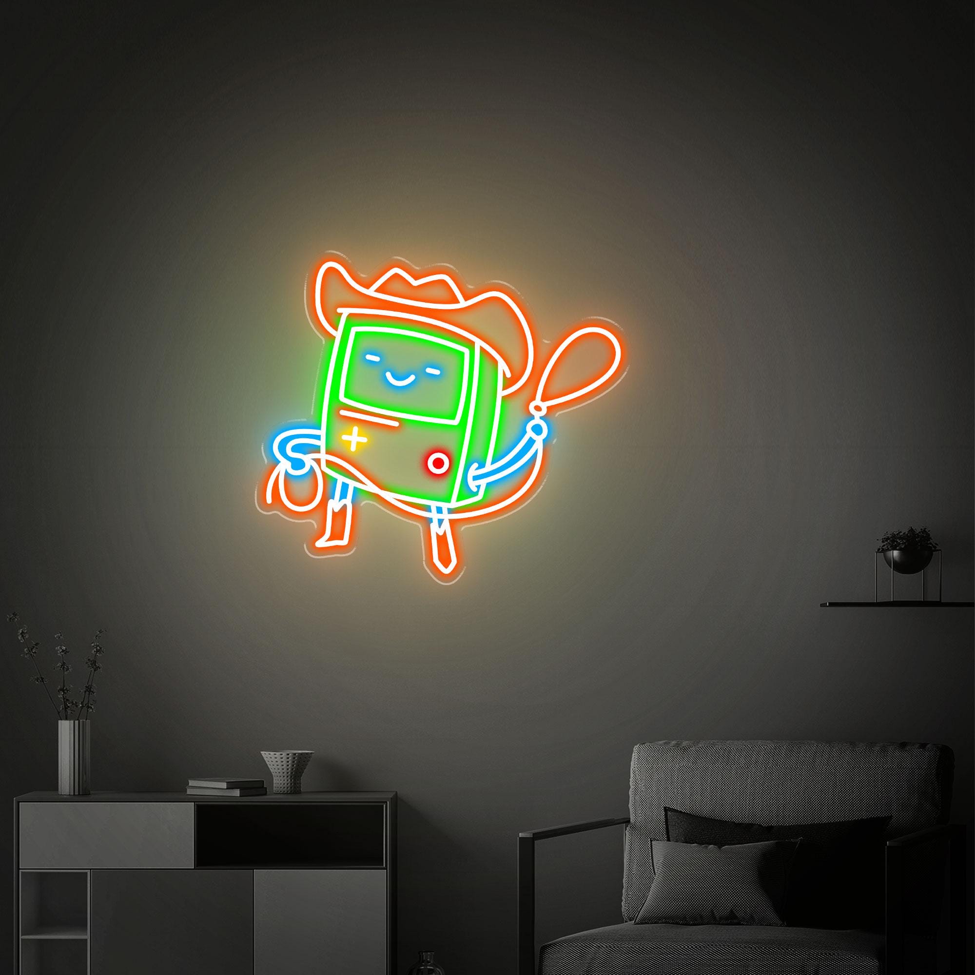 Adventure Time BMO Neon Sign, Game Room Decor, Kawaii BMO Gift, Neon ...