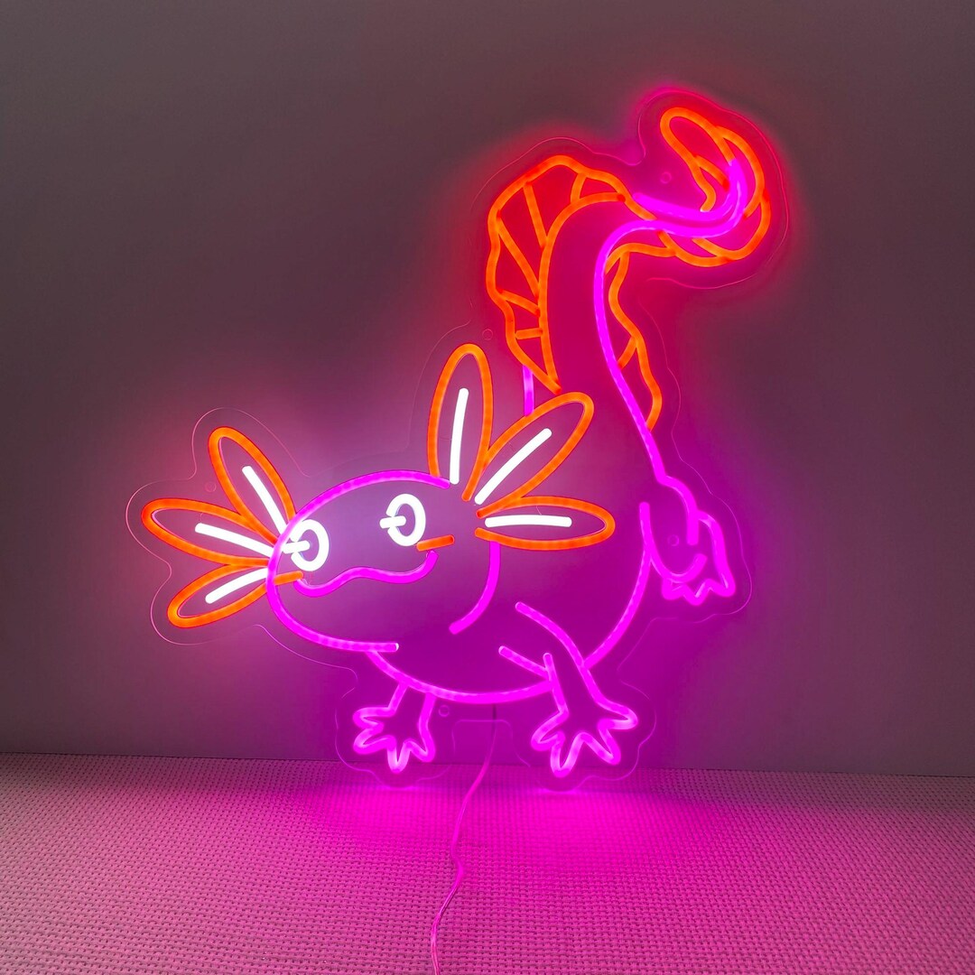 Axolotl Neon Sign, Axolotl Neon Sign Art, Custom Neon Sign, Home ...