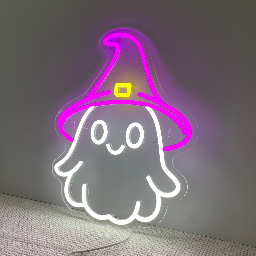 Ghost Neon Sign, Cut Ghost Led Light Sign, Halloween Neon Sign ...
