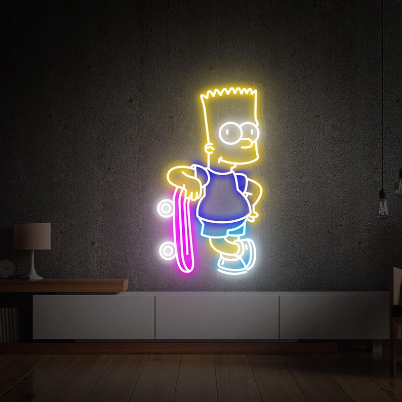Bart Simpson Neon Sign, the Simpsons Led Light Sign, Personalized Gift ...