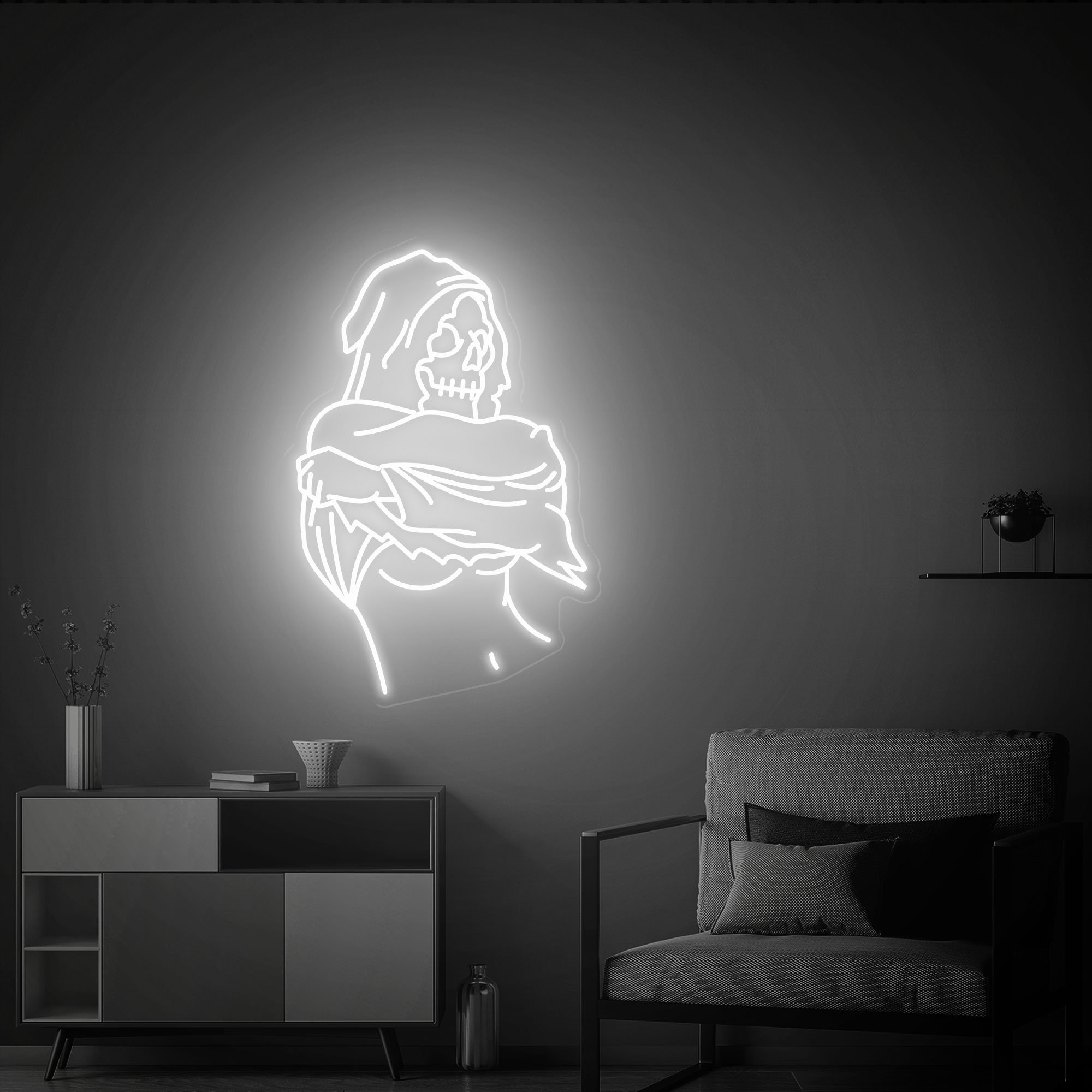 Grim Reaper Neon Sign, Halloween Party Decor, Custom Neon Sign ...