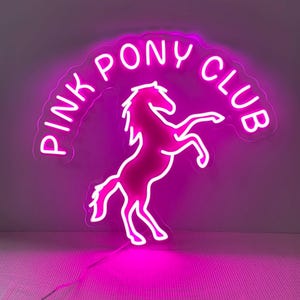 Pink Pony Club Led Neon Sign Pop Art, Pink Pony Club Decor Custom Neon ...
