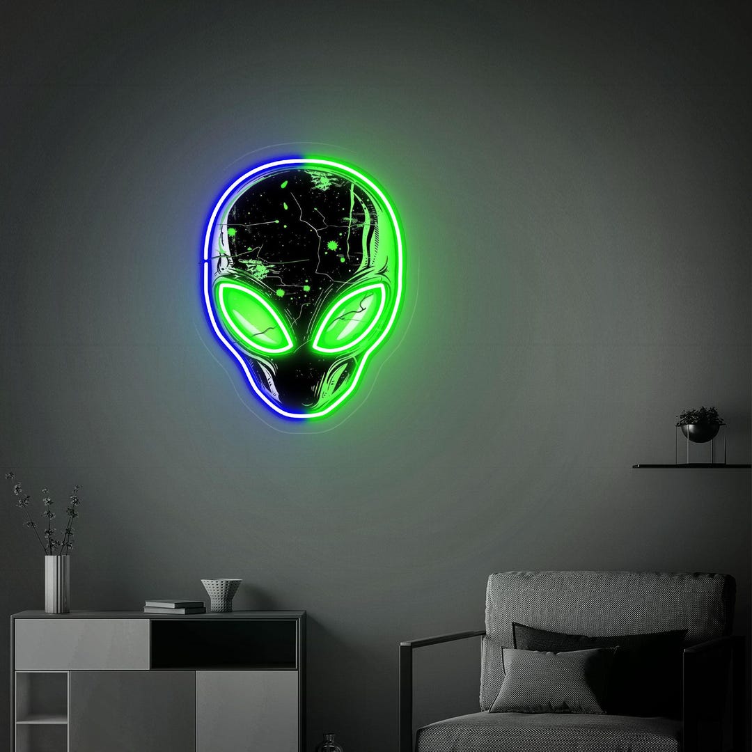 Alien Led Neon Sign Light Pop Art, Alien Neon Wall Decor, Home Bedroom ...