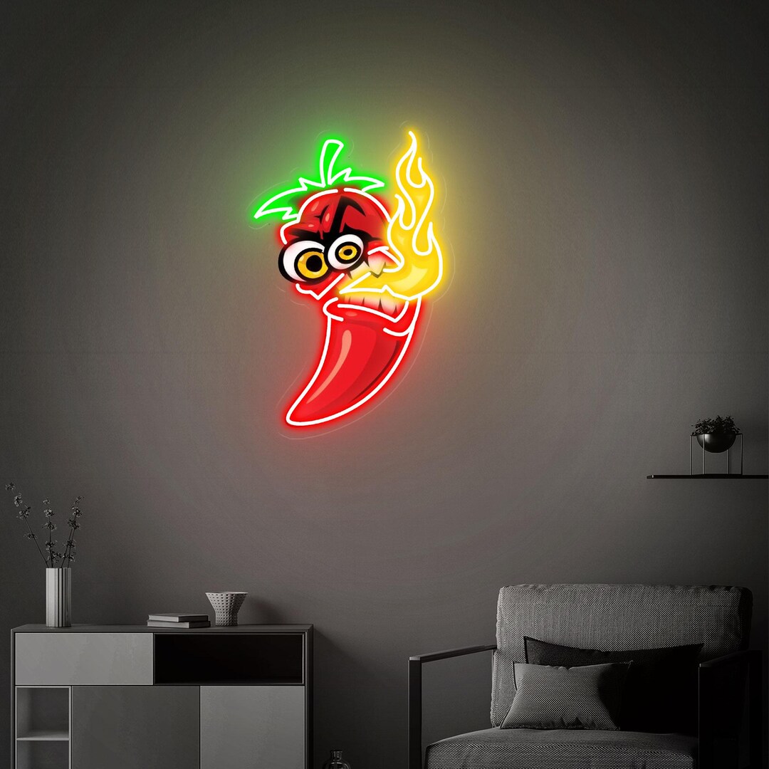 Chilli Pepper Neon Sign, Chilli Mexican LED Sign Pepper Light Sign ...