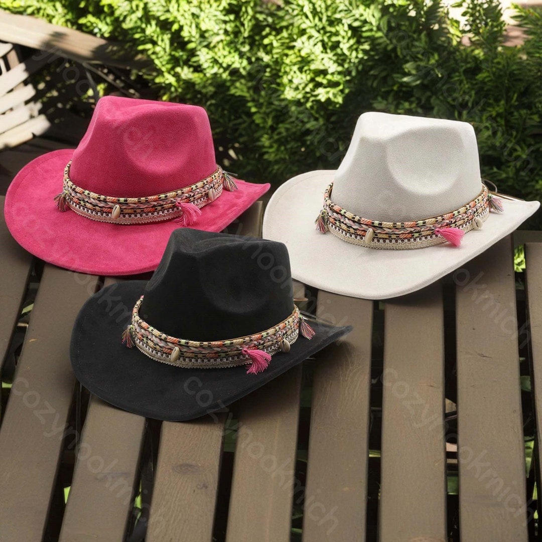 Vintage Cowboy Hat, Classic Cowboy Hat, Bohemian Style Cowboy Hat ...