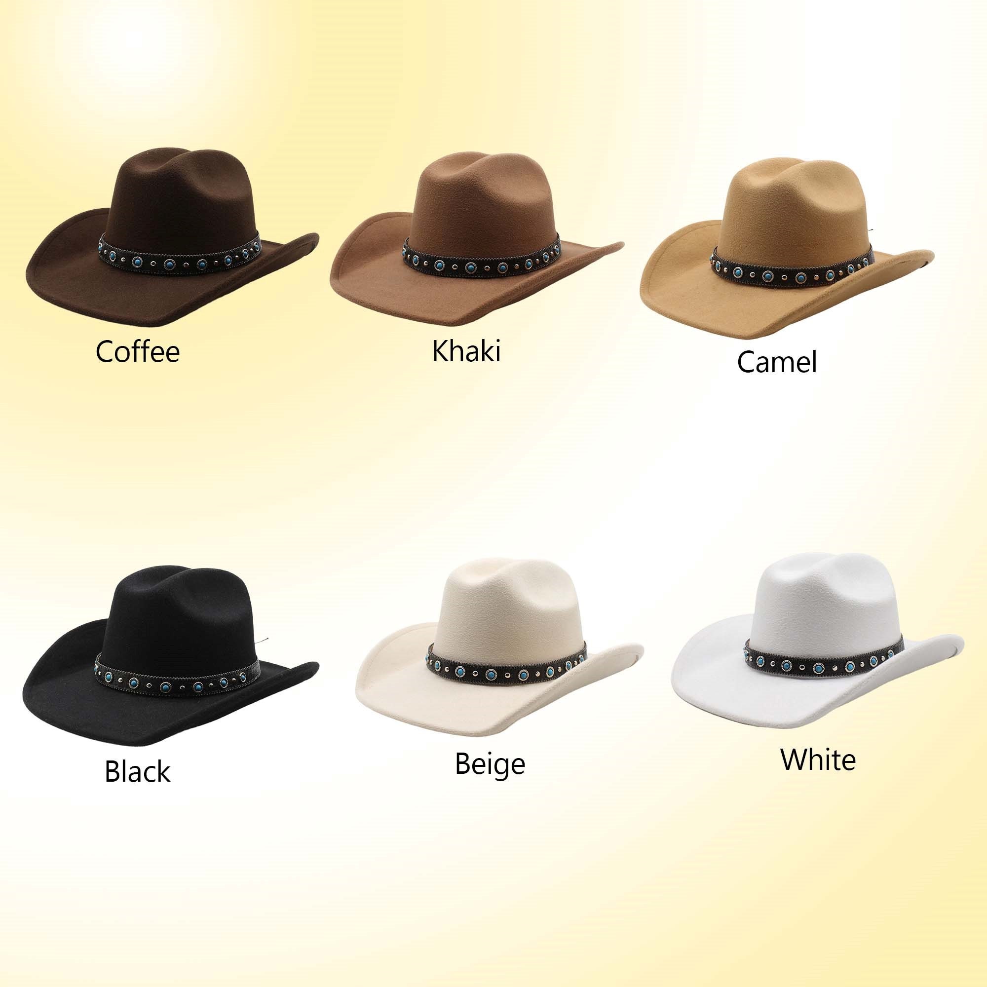 Classic Vintage Cowboy Hat, Solid Color Cowboy Hat, Wide-brimmed Hat ...