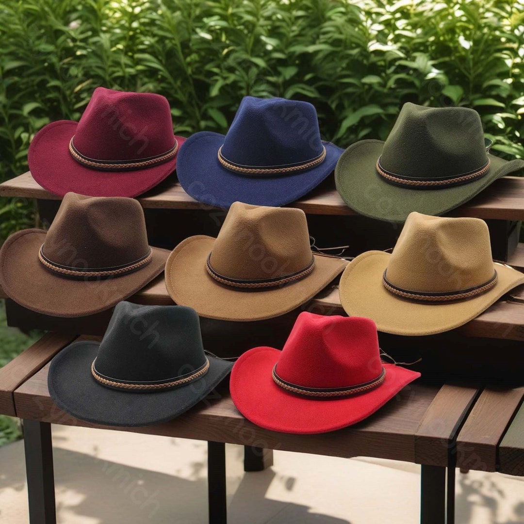 Solid Color Cowboy Hat, Classic Cowboy Hat,western Clothing Festival ...