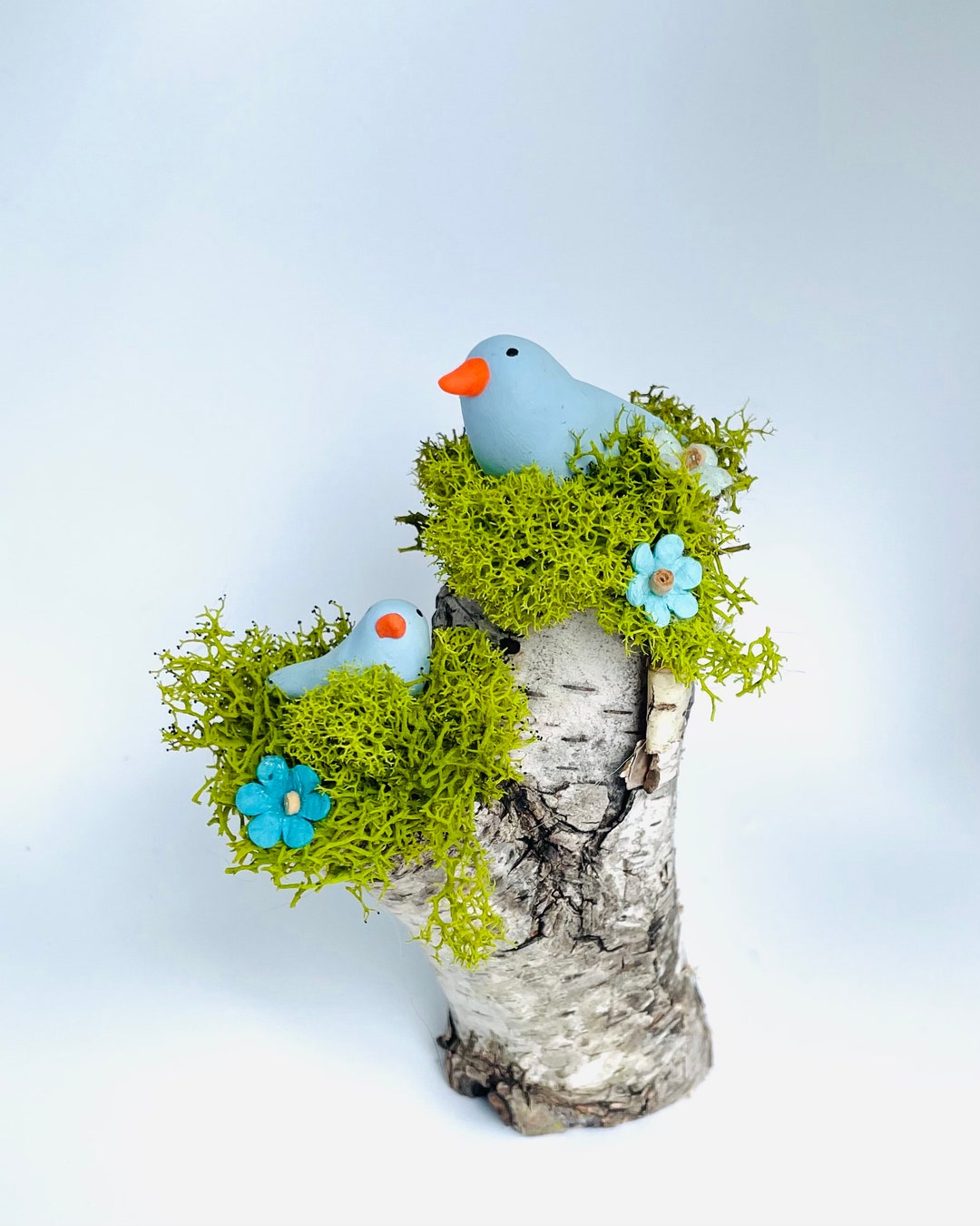 Baby Blue Bird Sculpture, Clay Figurine, Clay Birds, Nature Artwork ...