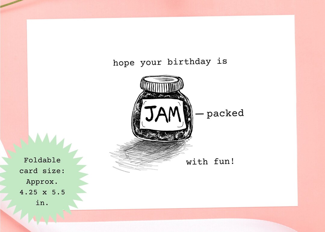 Jam-themed Birthday Card -- Printable & Downloadable! - Etsy