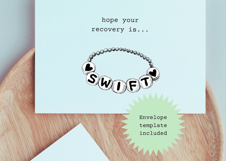 Printable Taylor Swift-themed Get Well Soon Card -- "hope Your Recovery ...