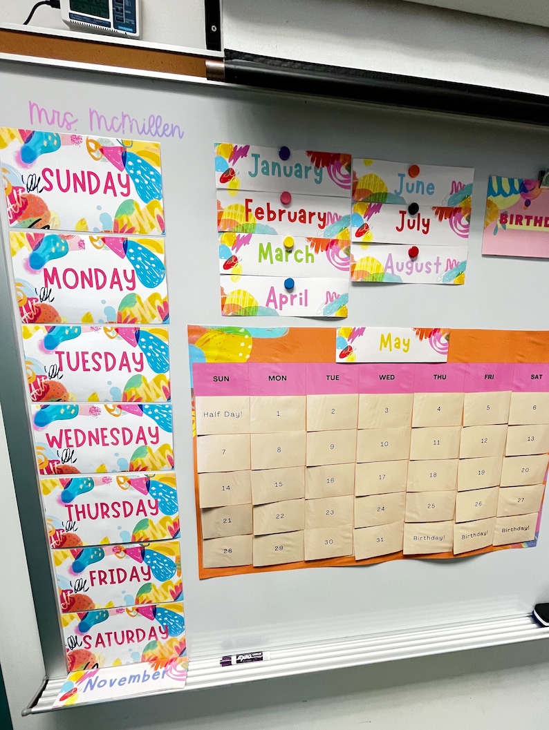 Bright Colored Themed Classroom Decor Bundle, Editable Classroom Decor ...