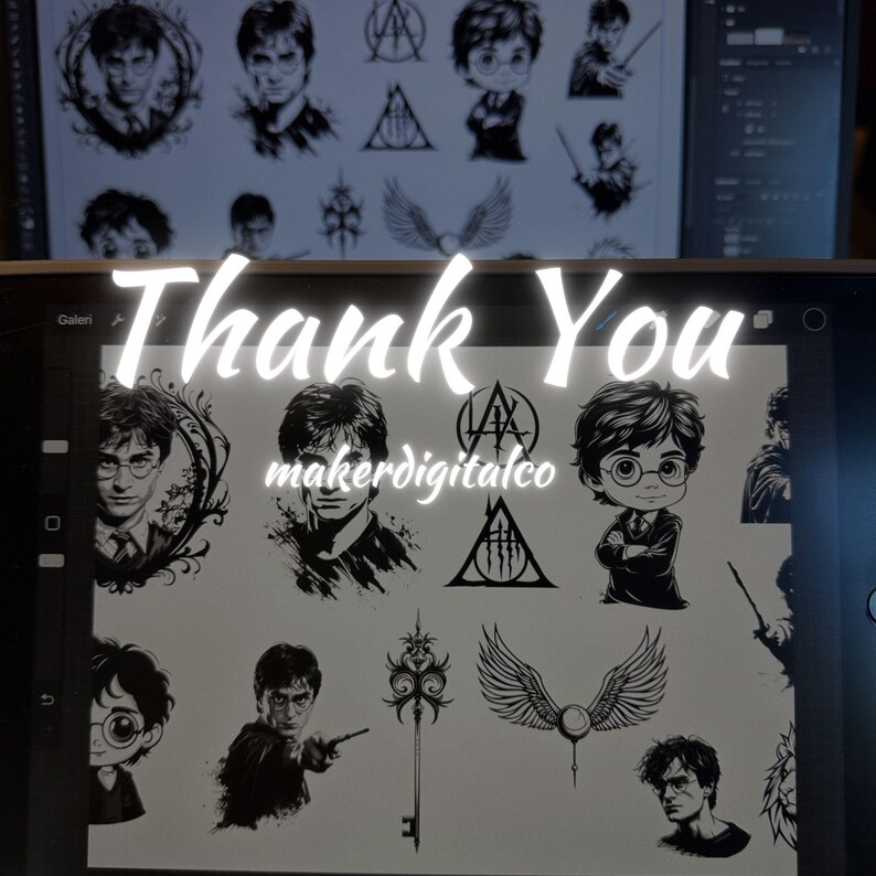 100 Harry Potter Procreate & Photoshop Tattoo Brushes, Harry Potter ...