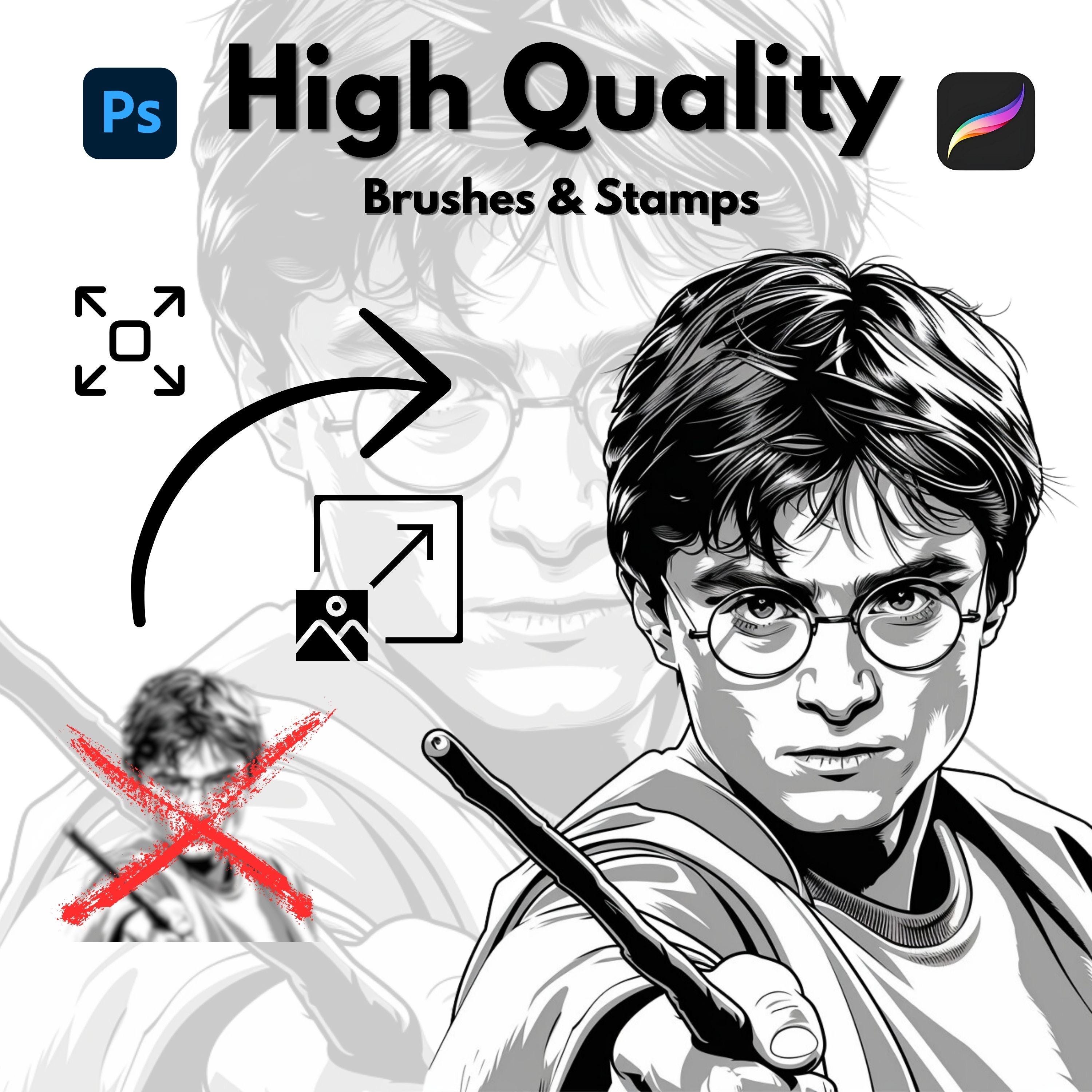 100 Harry Potter Procreate & Photoshop Tattoo Brushes, Harry Potter ...