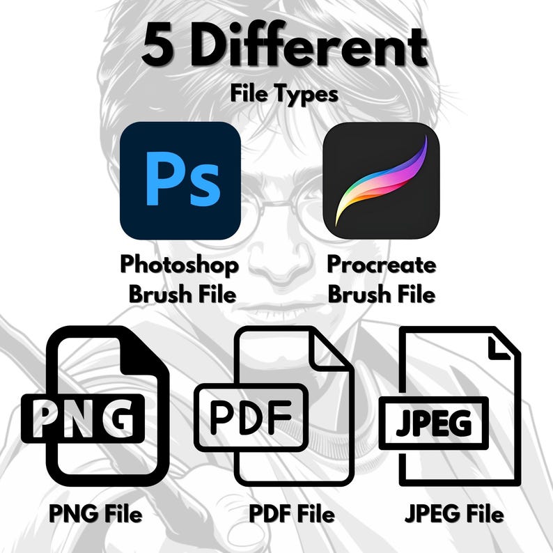 100 Harry Potter Procreate & Photoshop Tattoo Brushes, Harry Potter ...