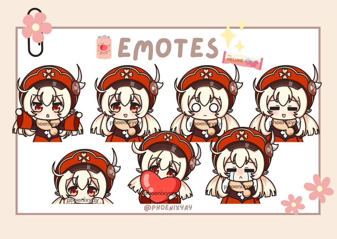 Klee Genshin Impact Emotes 7 Twitch, Discord, Youtube, Streaming Cute ...