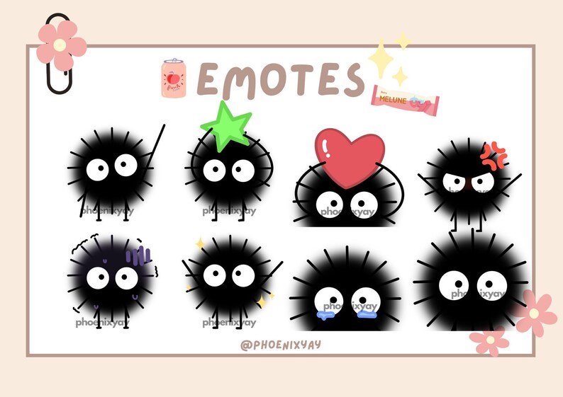 Dust Bunny Emotes 8 Studio Ghibli Twitch, Discord, Youtube, Streaming ...