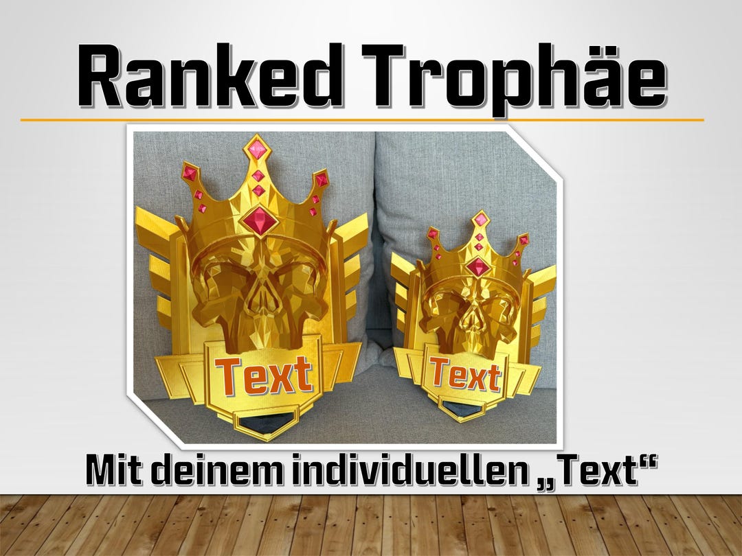 Call of Duty Ranked Trophy large & Medium With Your Individual text ...
