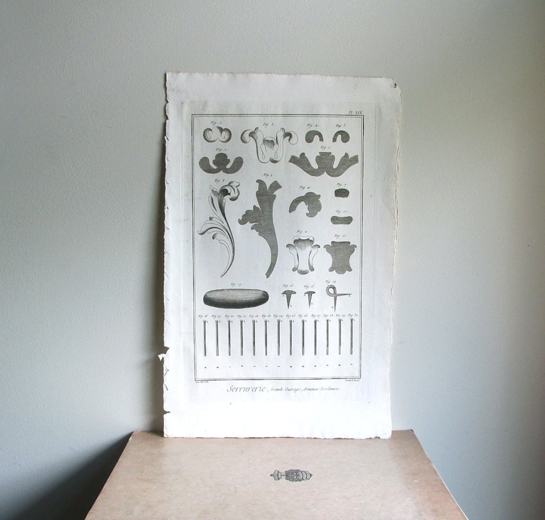 Original Diderot Antique Print, 1700s Folio Plate Engraving Published ...