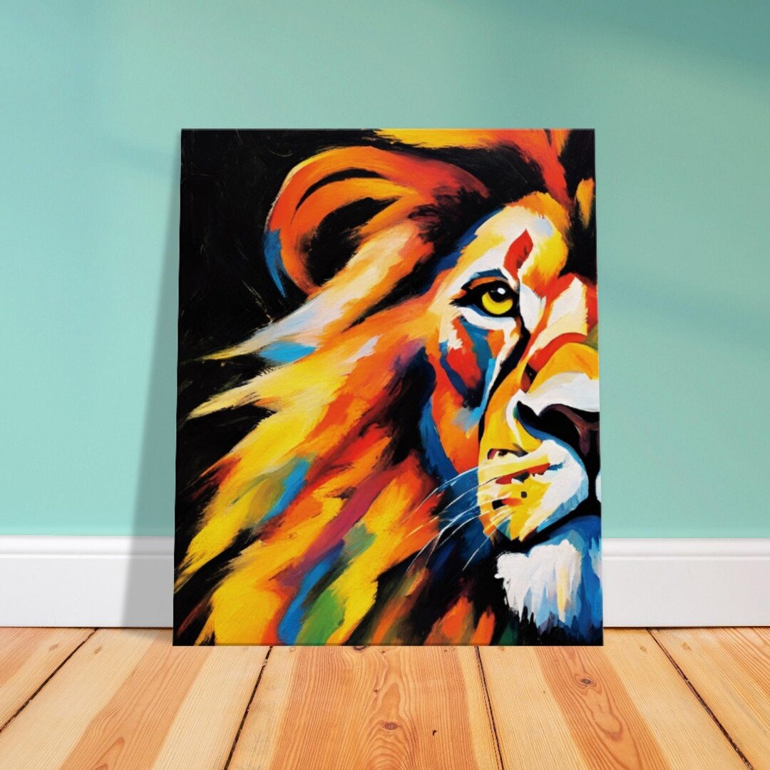 Vibrant Lion King Canvas Print, Abstract Art, Modern Art, Home Decor ...