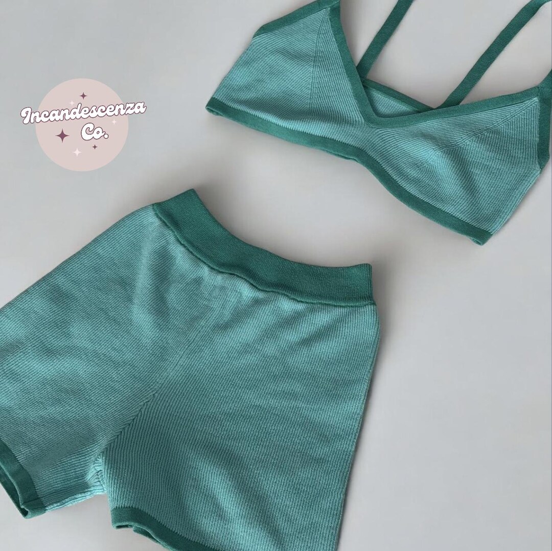 Summer Knit Set Contrast Knitted Summer Two Piece Summer Holiday Outfit ...